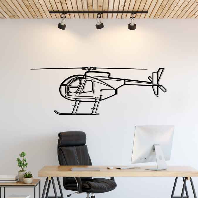 MD 500C Silhouette Metal Wall Art – aircraftvibes