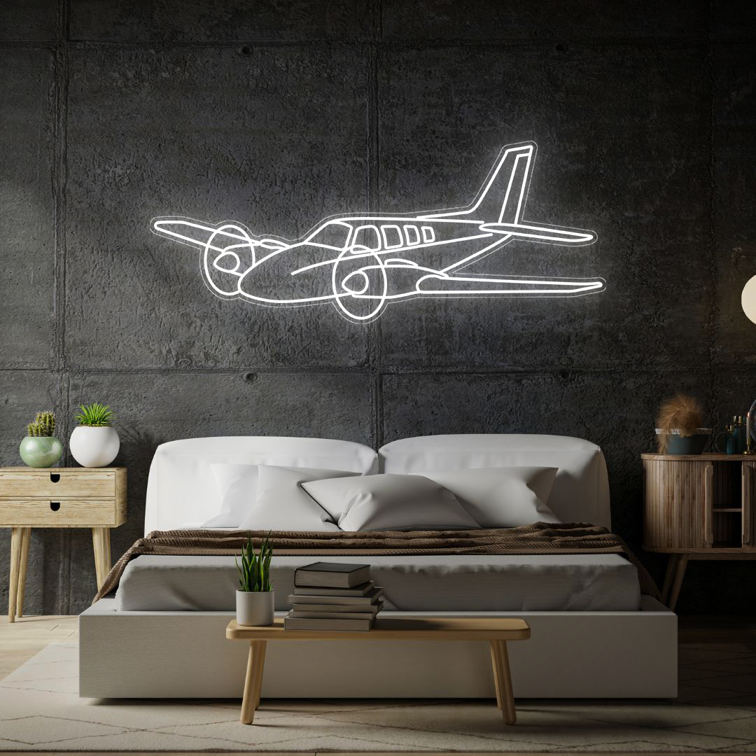 Baron 58 Neon Silhouette – aircraftvibes