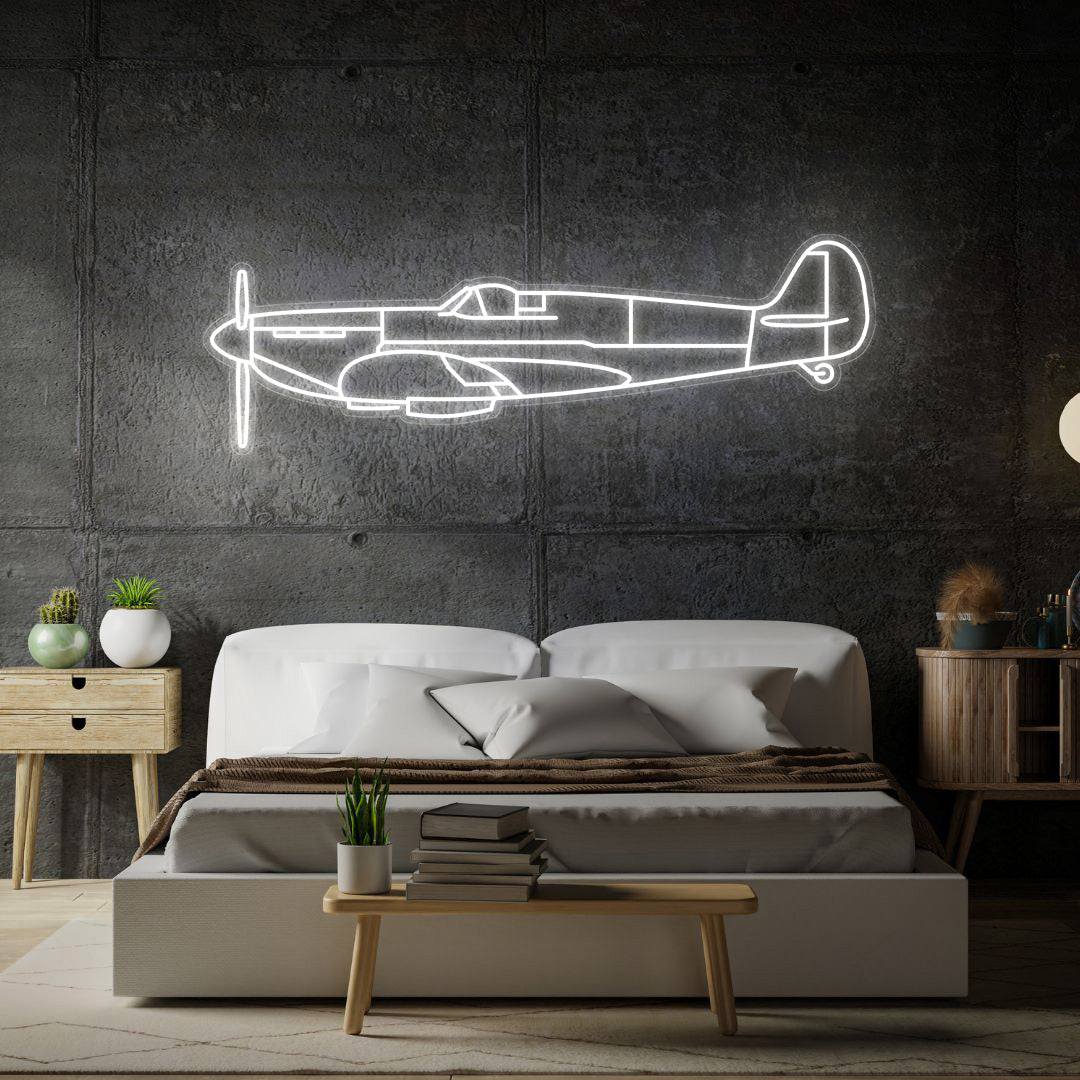 Spitfire Mk II Neon Silhouette – aircraftvibes